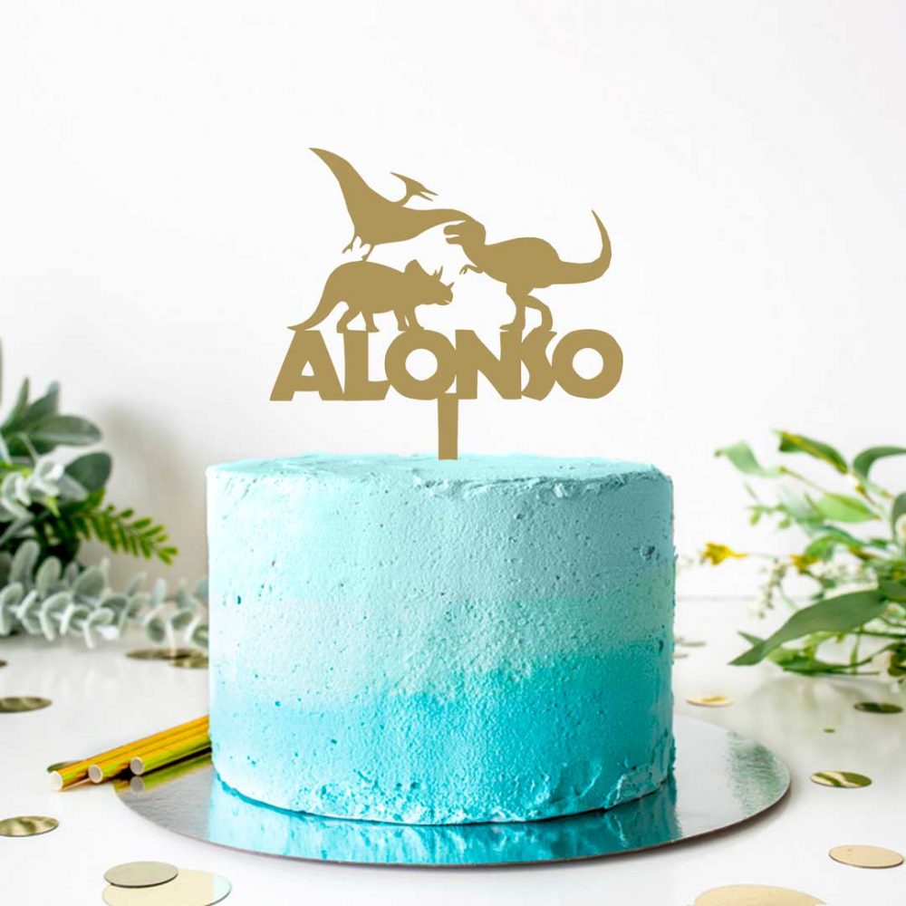 Cake Topper Dinosaurios - Wooden Love Regalos Personalizados